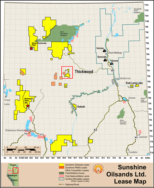 Sunshine Oilsands Ltd. - Athabasca oil sands Thickwood SAGD